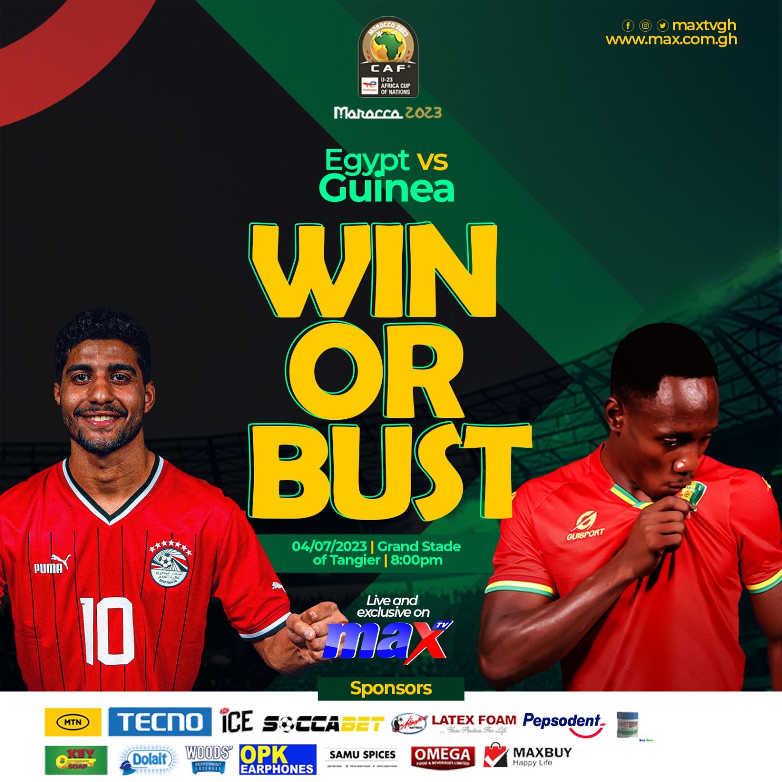 MAX TV’S U-23 AFCON UPDATES: Egypt Vs Guinea - Preview,Team news ...