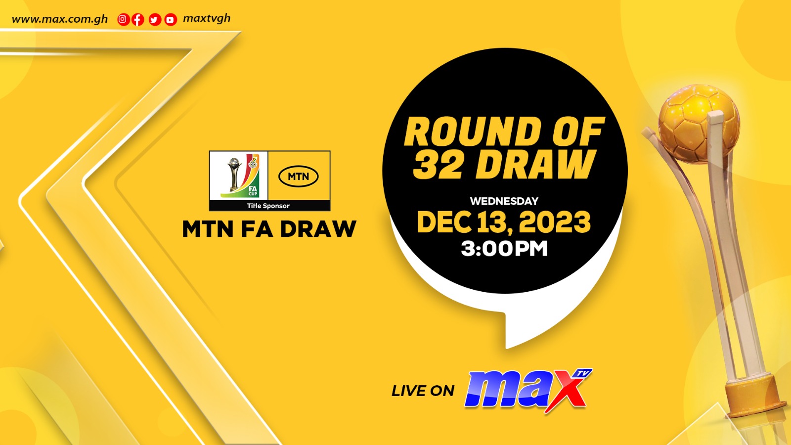 MTN FA CUP DRAW: Round of 32 live on MAX TV