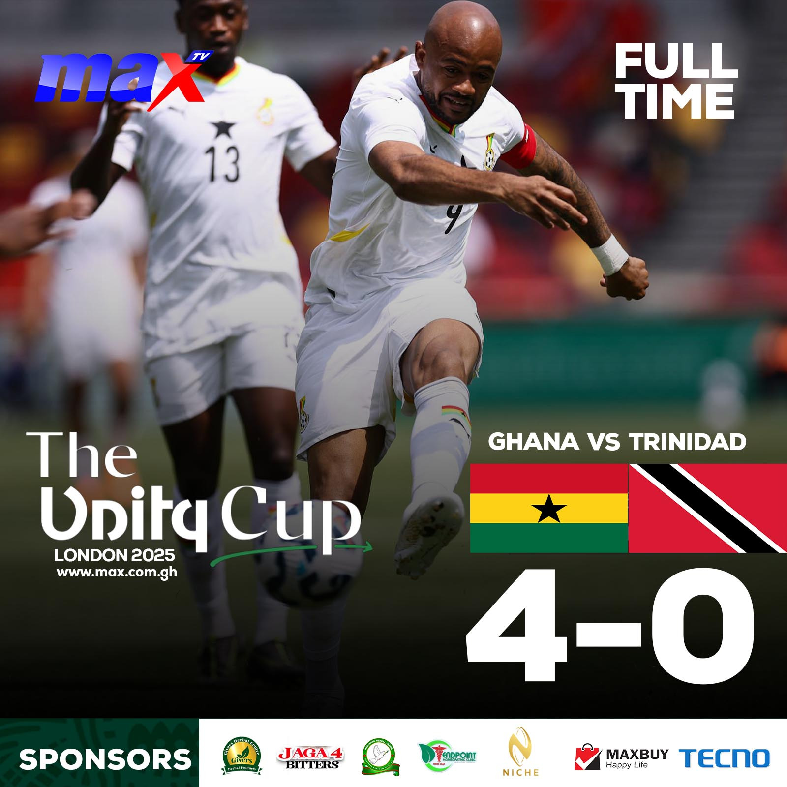 UNITY CUP 2025: Ghana thrash Trinidad and Tobago 4-0 to win