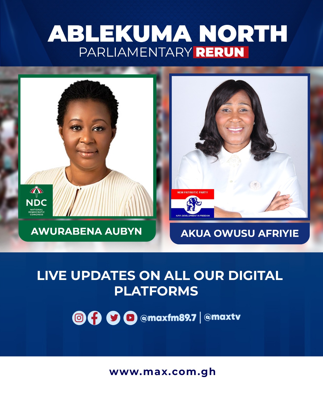 LIVE UPDATES: Ablekuma North rerun- Aubynn vs Afriyieh » Max TV